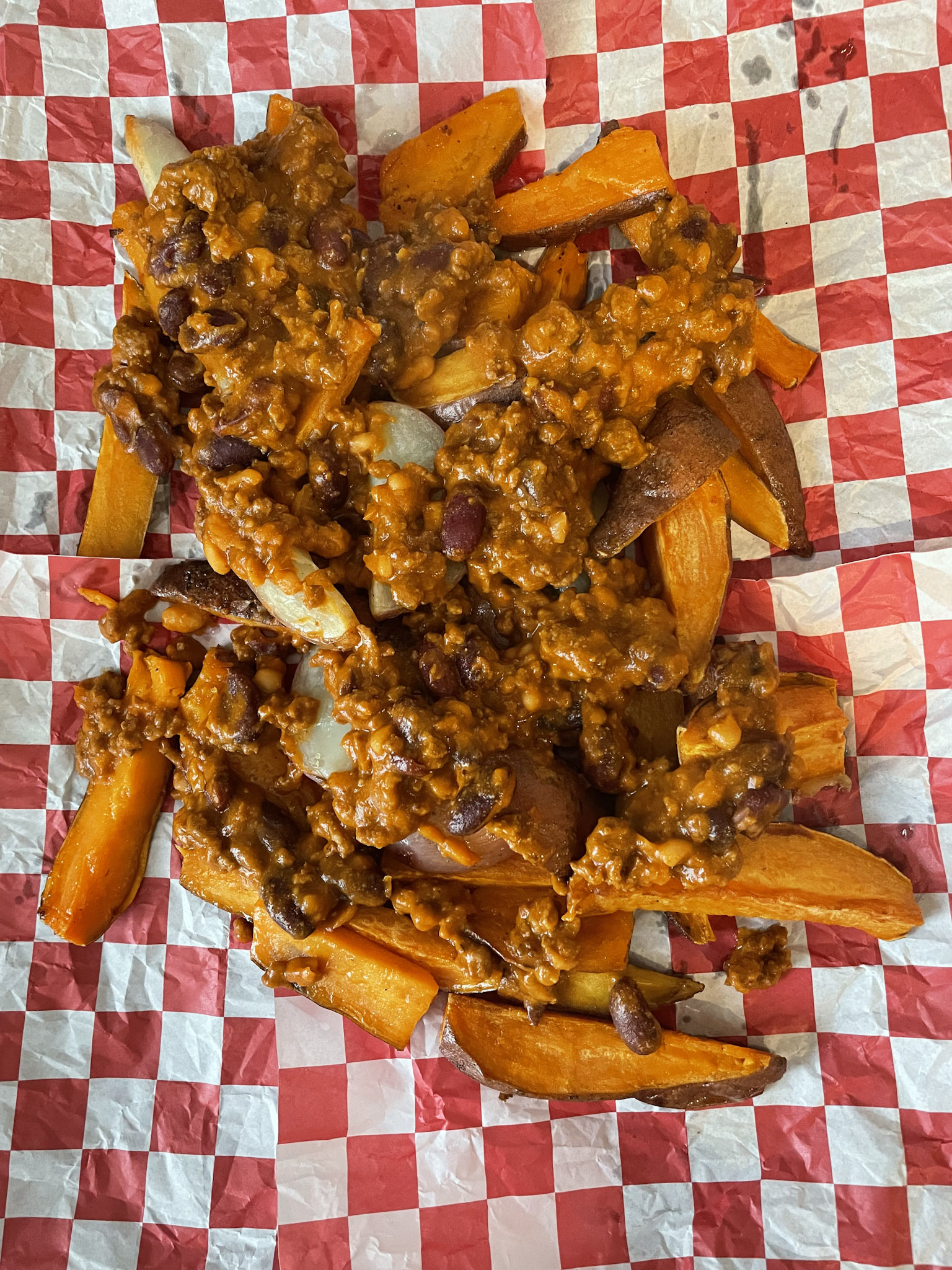 Loaded Sweet Potato Chili Cheese Fries - Jess Eats and Travels